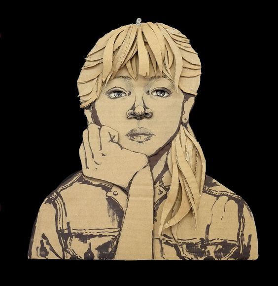 Low-Relief Cardboard Faces | Eller's Artists