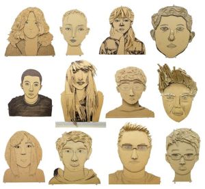 Low-Relief Cardboard Faces | Eller's Artists